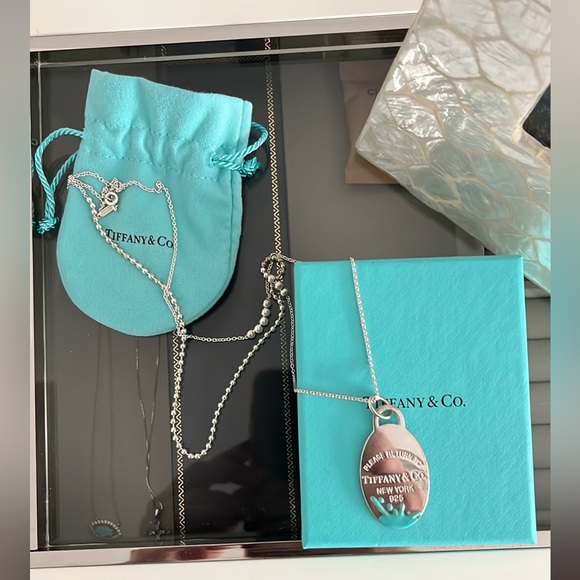 Tiffany & Co. | Jewelry | Hp Tiffany Color Splash Oval Tag Pendant ...